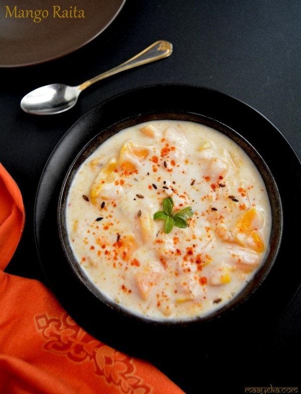 Mango Mint Raita Recipe I Mango Dip with Mint » Maayeka